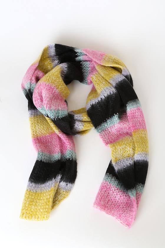 Cozy Pink Striped Scarf - Multi Striped Scarf - Oversized Scarf - Lulus