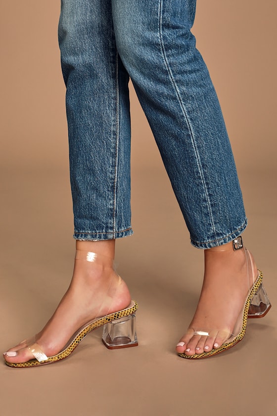Chic Snake Heels - Yellow Heels - Clear Heels - Barely-There Heel - Lulus