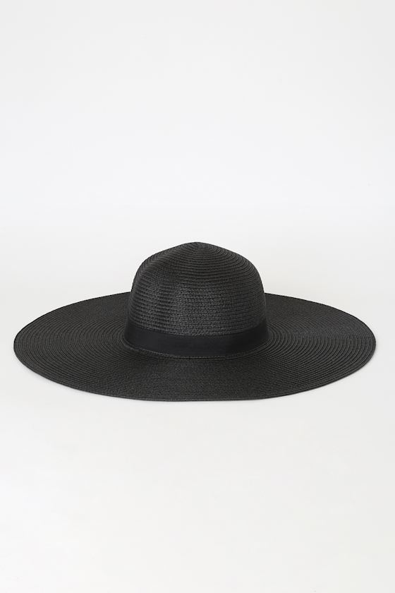 Cute Black Straw Hat - Oversized Hat - Sun Hat -Black Sun Hat - Lulus