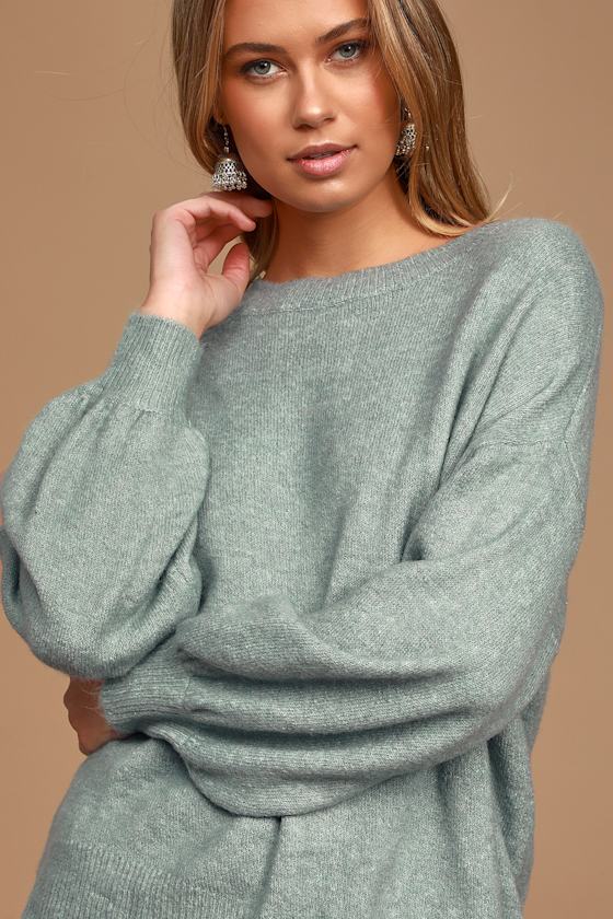 Cute Heathered Dusty Blue Sweater - Basic Sweater - Sweater - Lulus