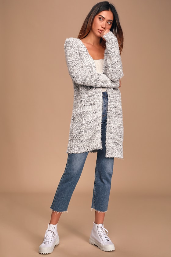 Grey Knit Cardigan - Open Front Cardigan - Cozy Cardigan Sweater - Lulus