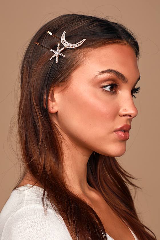 On-trend Gold Hair Pin Set - Rhinestone Hair Clip Set - Hair Pins - Lulus