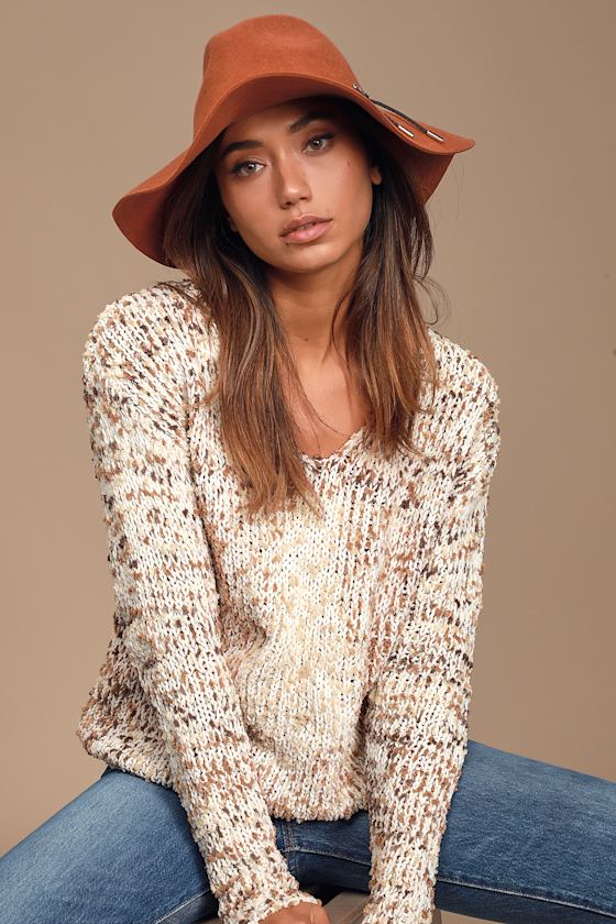 San Diego Co. - Brimmed Wool Hat - Rust Fedora Hat - Hat - Lulus