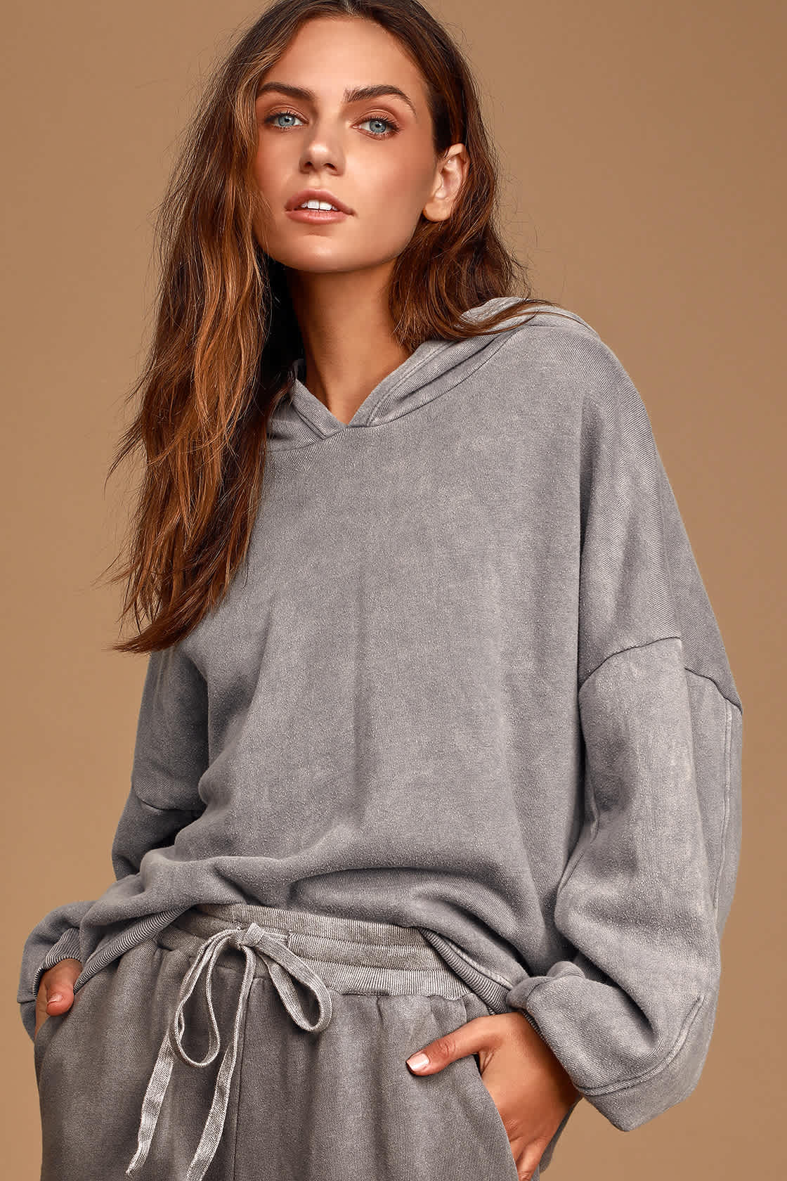 Comfy Lightweight Sweater - French Terry Hoodie - Grey Hoodie - Lulus