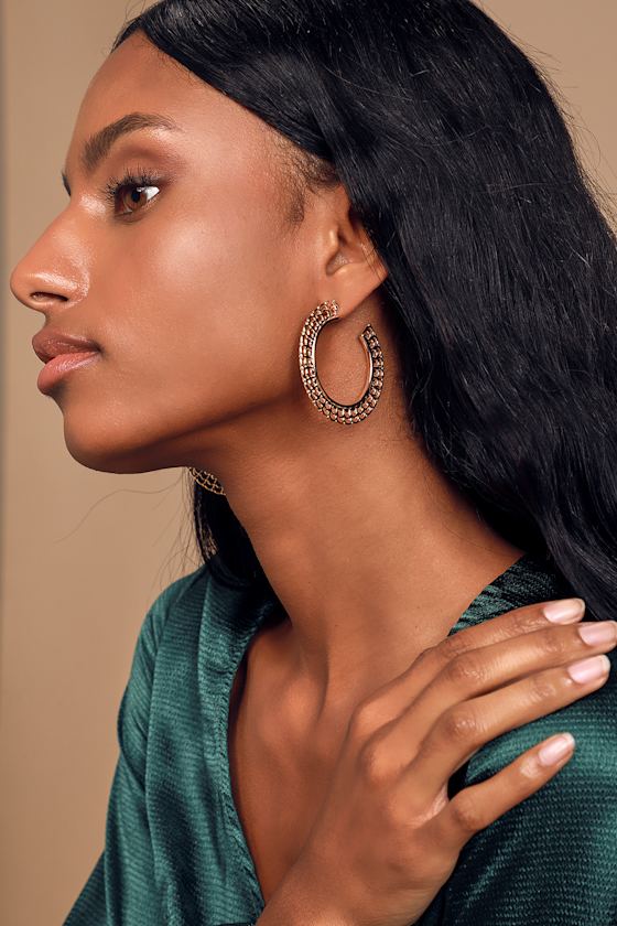 Cute Gold Hoop Earrings - Engraved Earrings - Hoops - Lulus