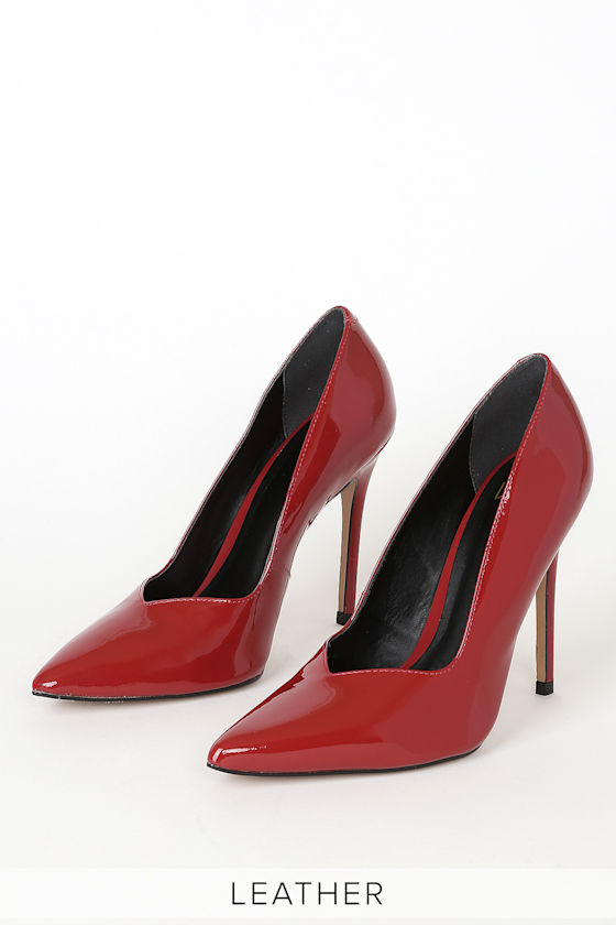 Red Patent Leather Pumps - Pointed-Toe Heels - Stiletto Heels - Lulus