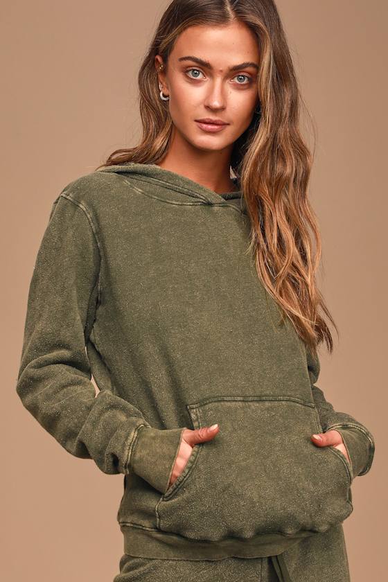 Project Social T Alpine Kanga - Olive Hoodie - Green Hoodie - Lulus