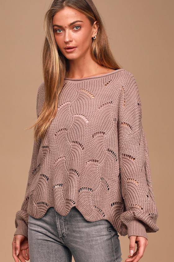 Mauve Purple Sweater - Loose Knit Sweater - Lightweight Sweater - Lulus