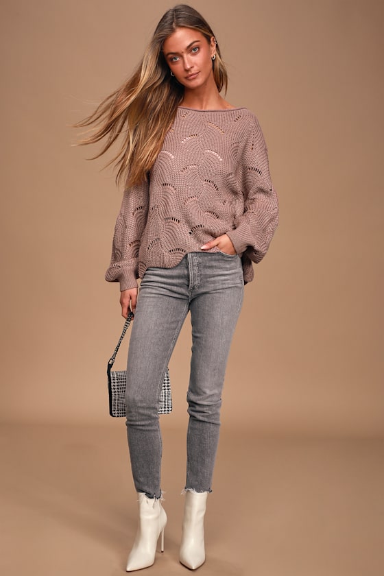 Mauve Purple Sweater - Loose Knit Sweater - Lightweight Sweater - Lulus