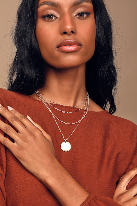 Cute Gold Layered Necklace - Medallion Necklace - Necklace - Lulus