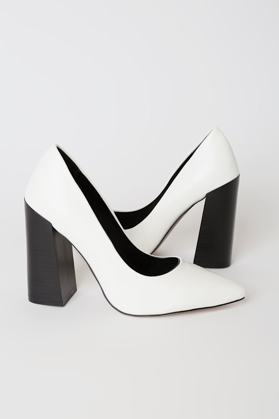 Bebo Brinley White - Pointed-Toe Pumps - Trendy Vegan High Heels - Lulus