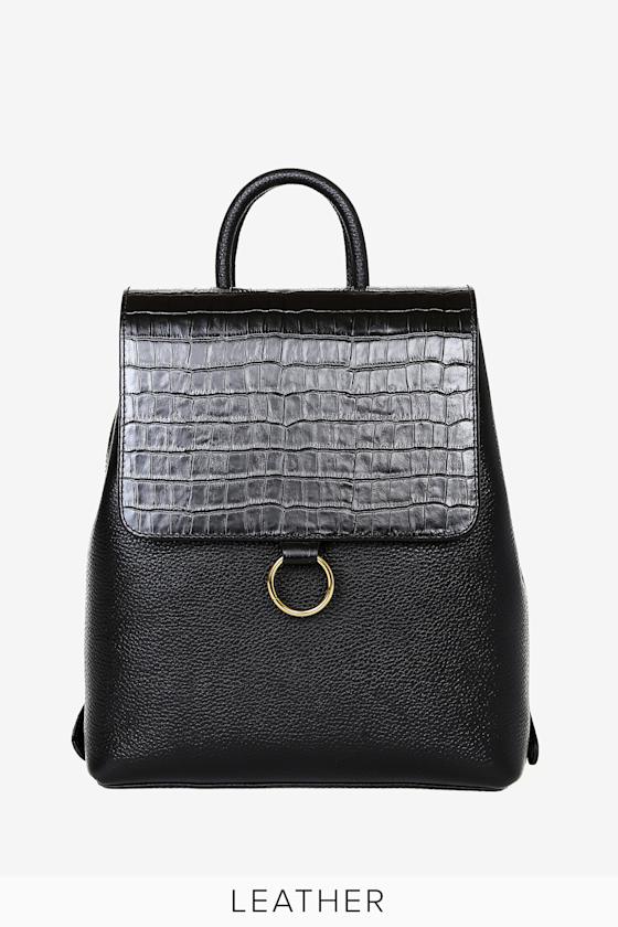 Chic Genuine Leather Backpack - Crocodile Embossed Backpack - Lulus