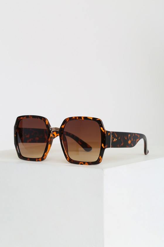 Chic Tortoise Sunglasses Oversized Sunglasses Square Sunnies