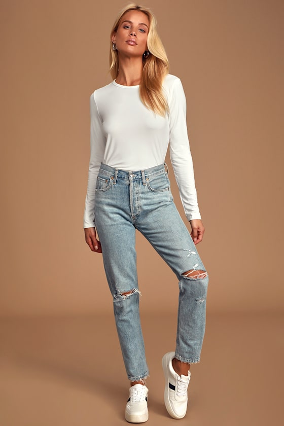 Basic Long Sleeve Top - White Long Sleeve Shirt - Comfy Basic Top - Lulus