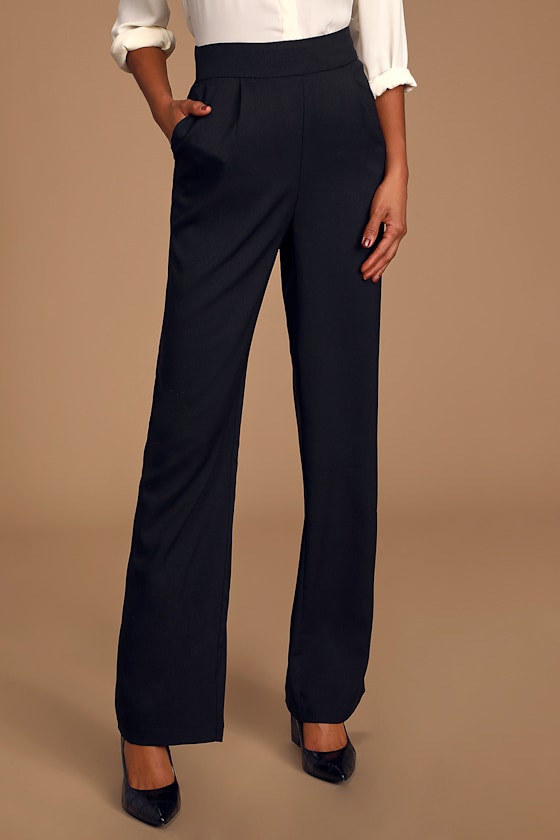Chic Black Trousers - Black Trouser Pants - Wide-Leg Trousers - Lulus