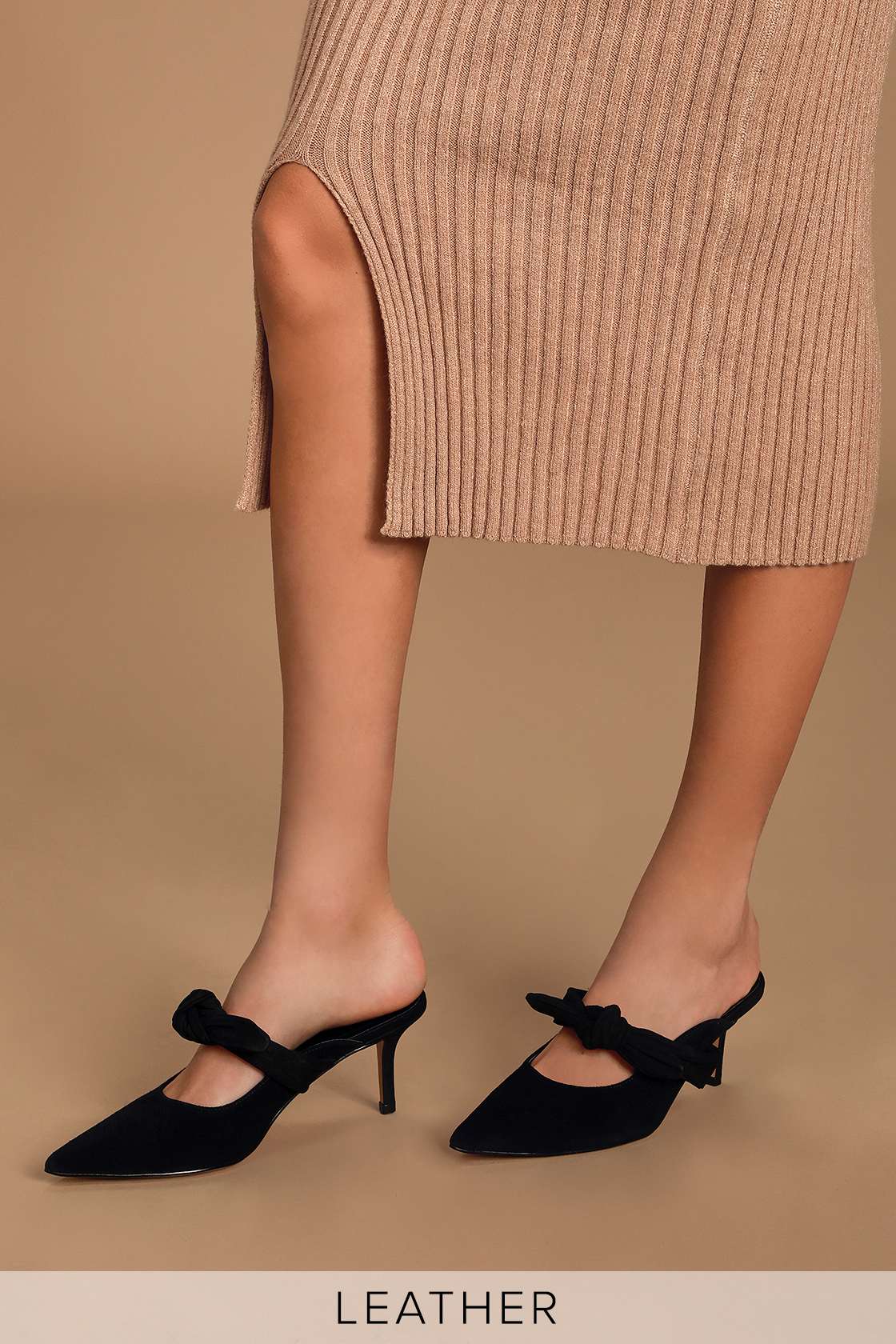 Chic Black Pointed-Toe Mules - Kitten Heels - Pointed-Toe Heels - Lulus