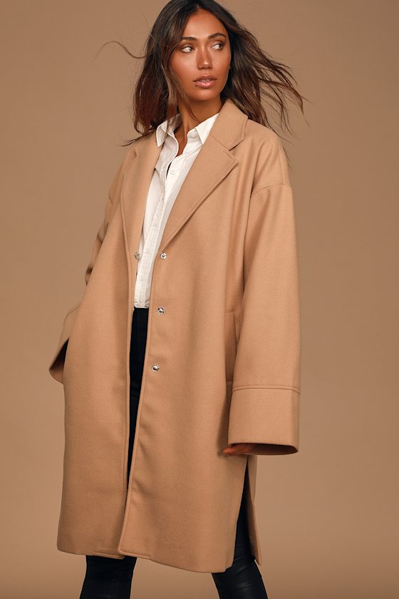Chic Tan Coat - Wool Coat - Long Coat - Oversized Coat - Pea Coat - Lulus