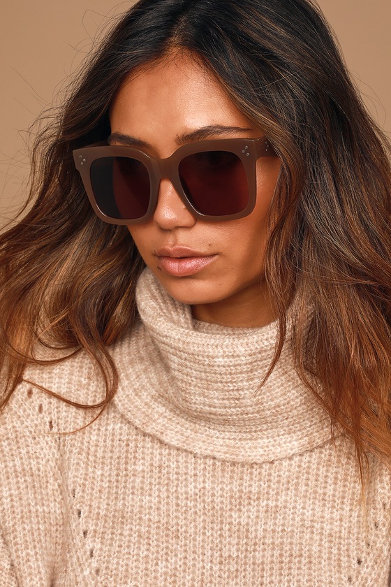 Cute Brown Sunglasses Oversized Sunglasses Square Sunnies Lulus