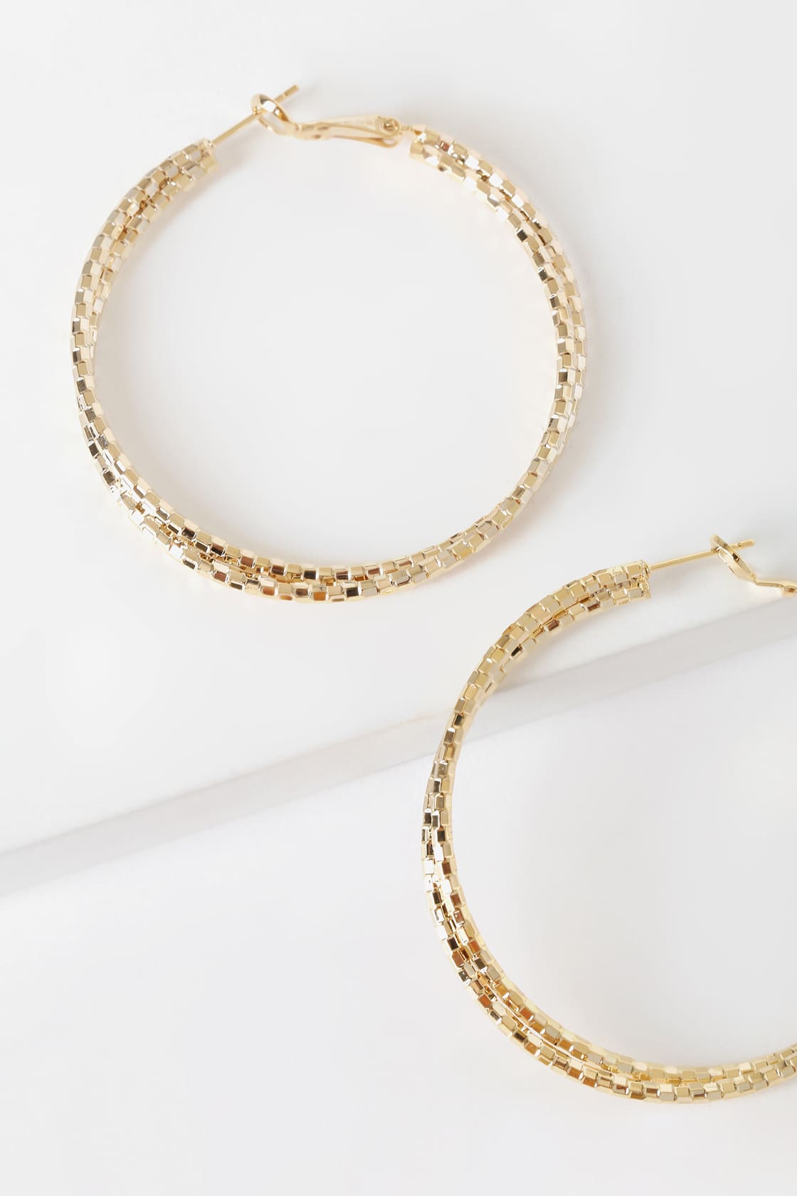 Gold Hoop Earrings - Textured Hoop Earrings - Twisted Hoops - Lulus