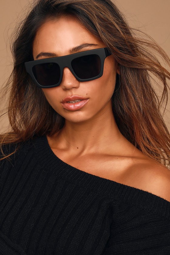 Matte Black Sunglasses Square Sunglasses Tinted Sunnies Lulus
