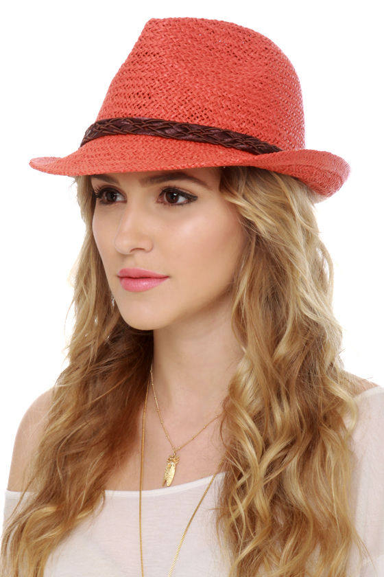 Cute Straw Fedora - Orange Hat - $22.00 - Lulus
