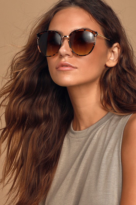 Cute Tortoise Sunglasses Oversized Sunglasses Round Sunnies Lulus