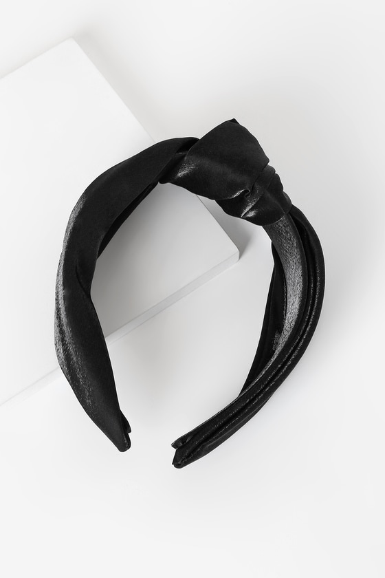 Chic Black Headband Knotted Headband Structured Headband
