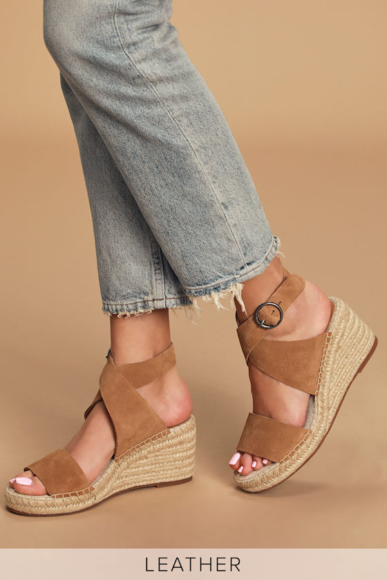 Splendid Addie - Sand Suede Leather Wedges - Espadrille Wedges - Lulus