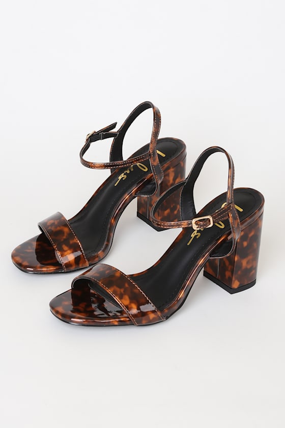 Tortoise High Heels - Quarter Strap Heels - Brown Heel Sandals - Lulus