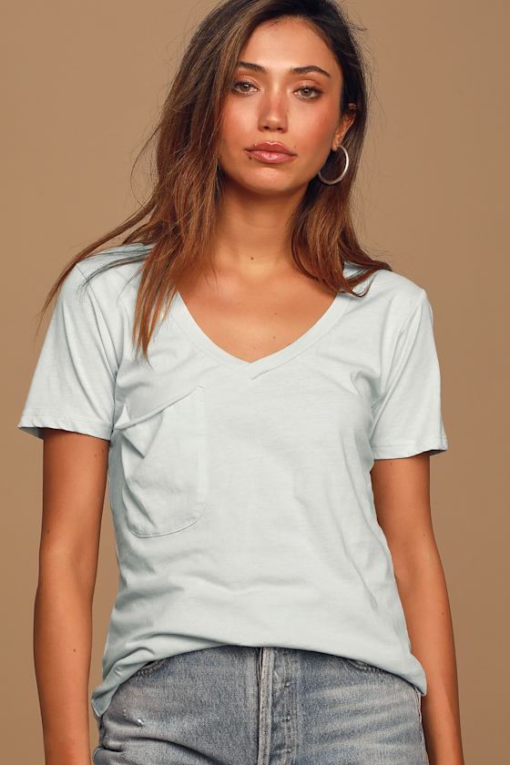Light Blue Tee - Short Sleeve Shirt - T-Shirt - Cute Tee - Lulus