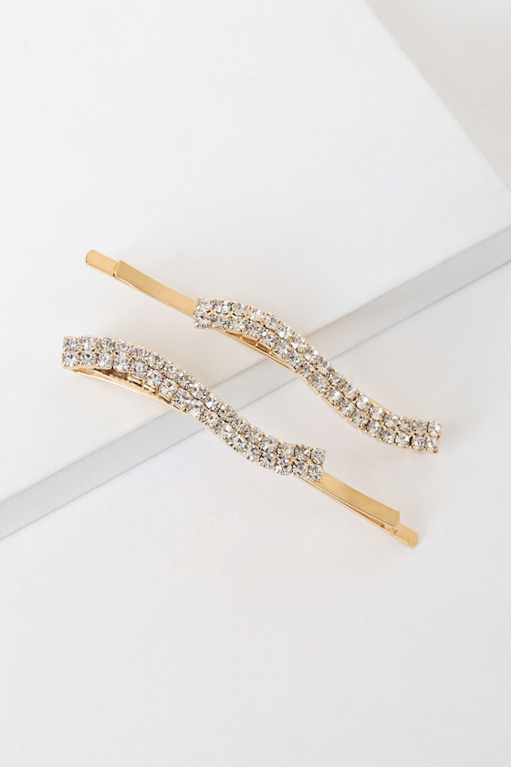 Gold Hair Pin Set - Rhinestone Hair Pins - Bobby Pin Hair Pins - Lulus