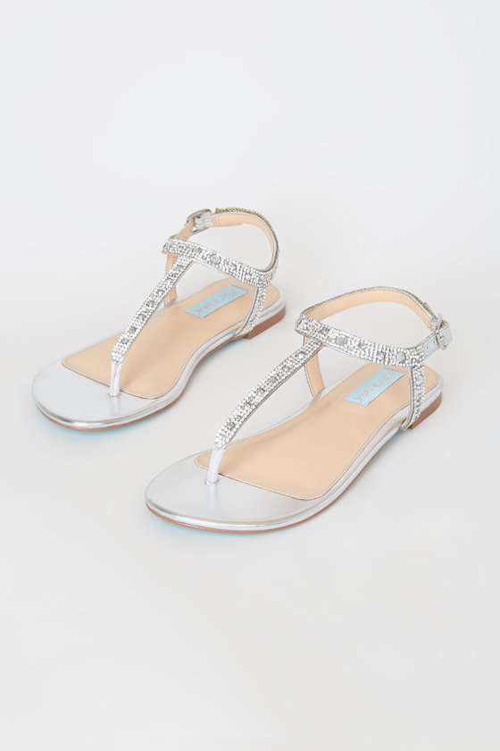 Blue by Betsey Johnson Lux - Silver Sandals - Rhinestone Sandals - Lulus