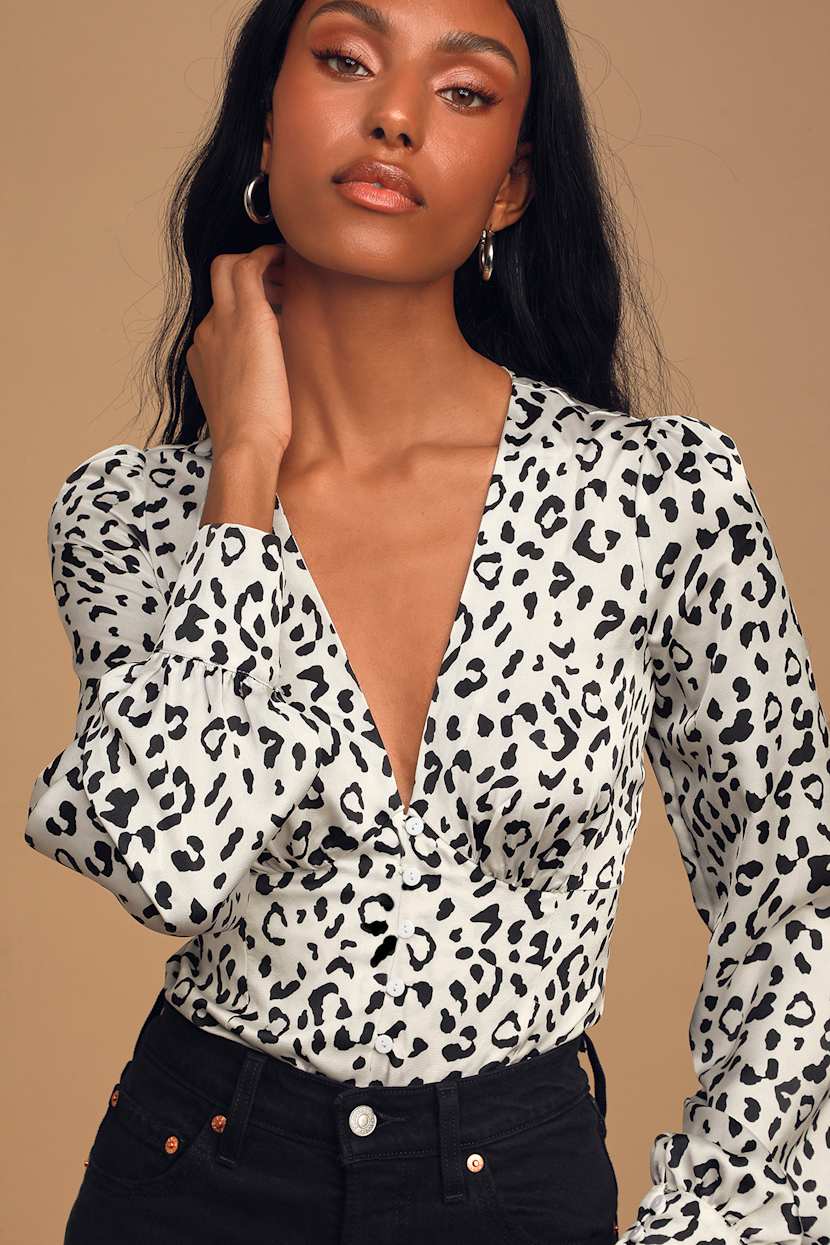 White Leopard Print Shirt