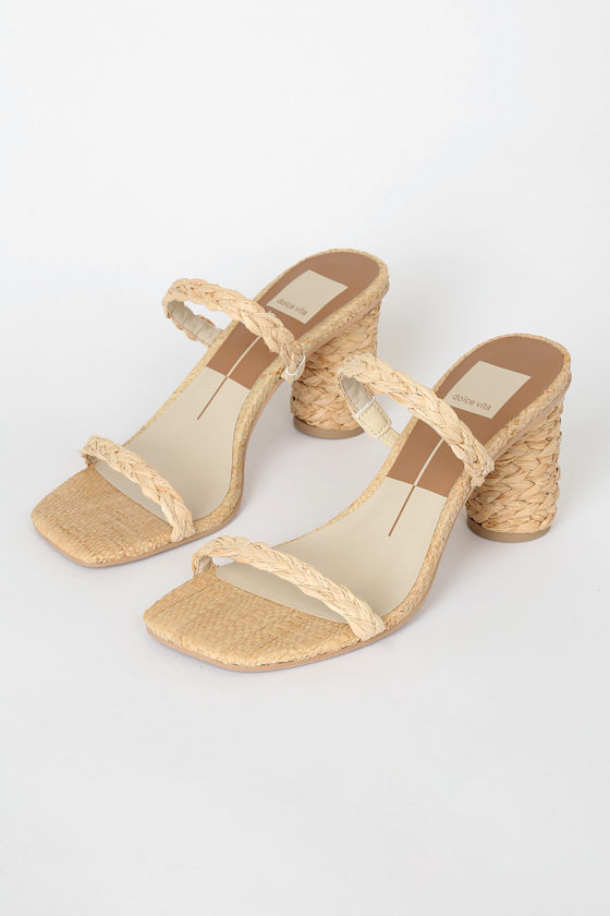 Dolce Vita Noles - Natural Raffia Heels - High Heel Sandals - Lulus