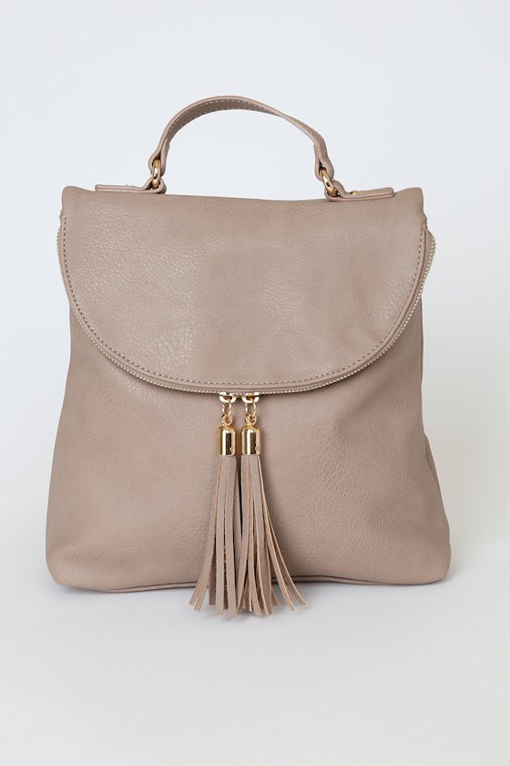 Chic Taupe Backpack - Vegan leather Backpack - Mini Backpack - Lulus