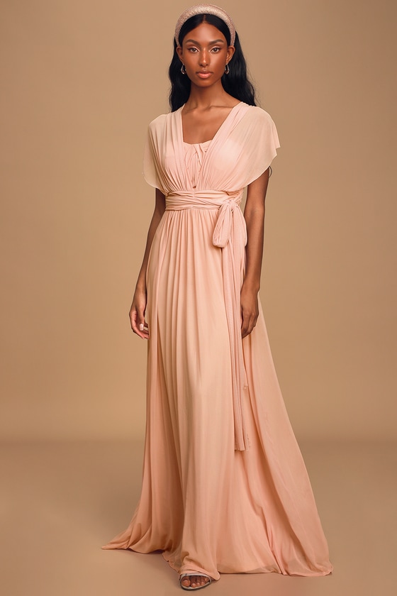 Convertible Blush Pink Dress Pink Maxi Dress Bridesmaid Dress Lulus