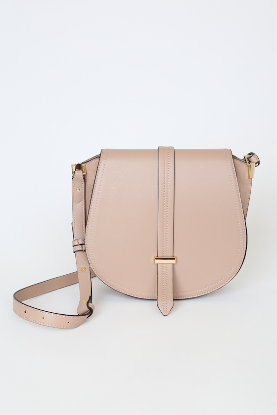 Taupe Saddle Bag - Trendy Taupe Purse - Vegan Leather Crossbody - Lulus