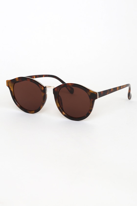 Cute Tortoise Sunglasses Mirrored Sunnies Brown Tinted Lens