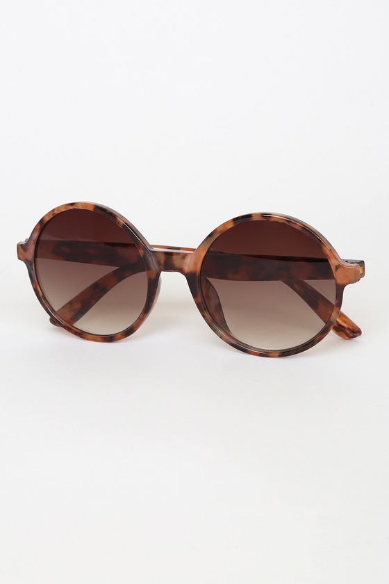 Cute Tortoise Sunglasses Oversized Sunnies Round Sunglasses Lulus