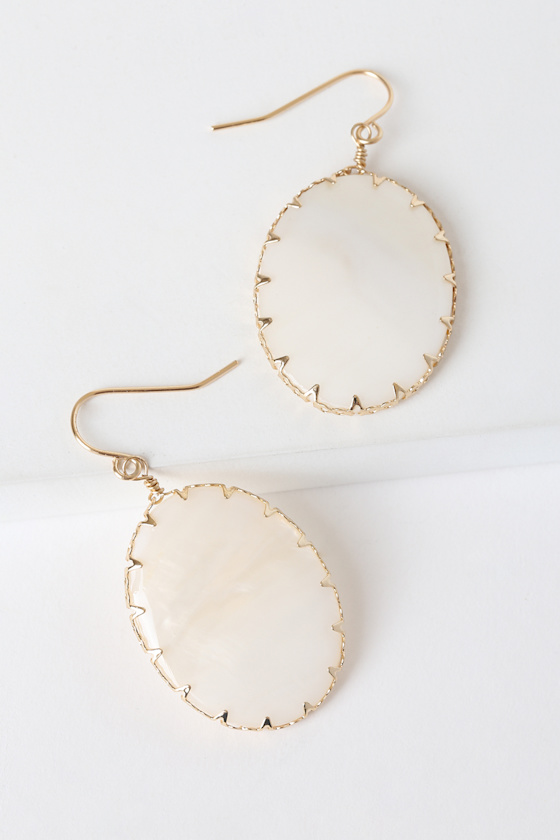 Lovely White Earrings - Shell Earrings - Statement Earrings - Lulus