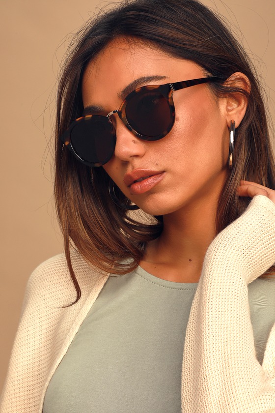 Cute Tortoise Sunglasses Mirrored Sunnies Brown Tinted Lens Lulus