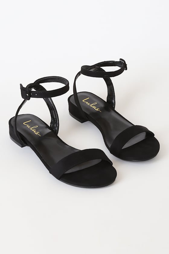 Cute Black Suede Sandals Ankle Strap Sandals Open Toe Sandals Lulus