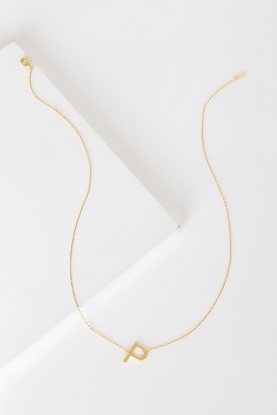 Chic Gold Necklace - Initial Necklace - "P" Charm Necklace - Lulus