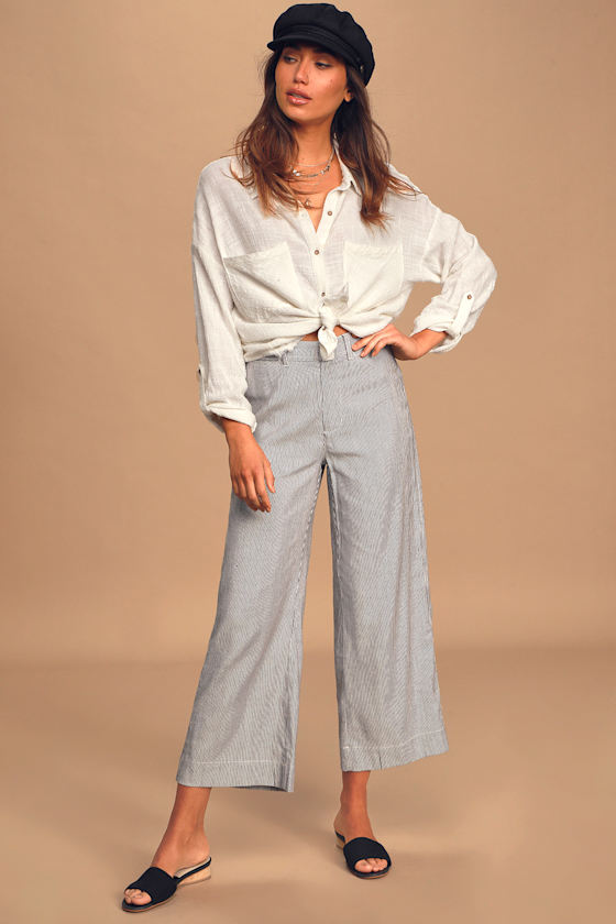 Chic Black and White Pants - Striped Pants - Wide-Leg Pants - Lulus