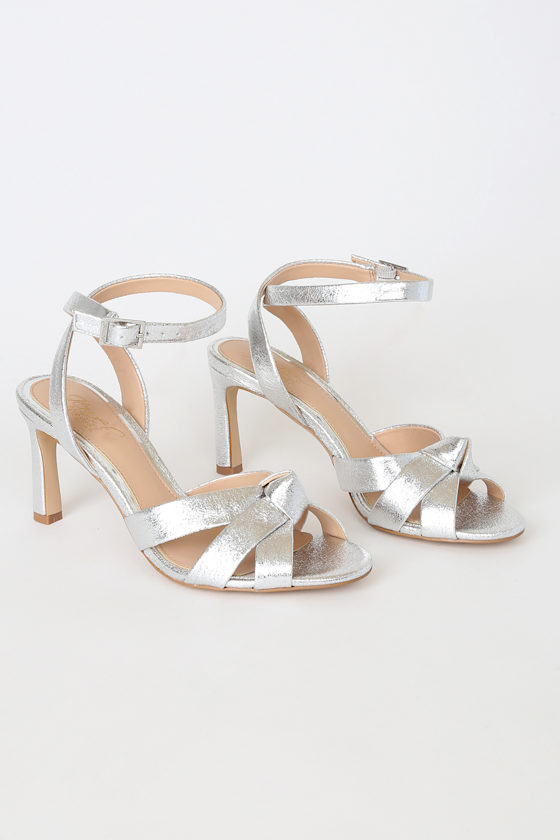 Jewel By Badgley Mischka Rhonda - Silver Heels - Knotted Sandals - Lulus