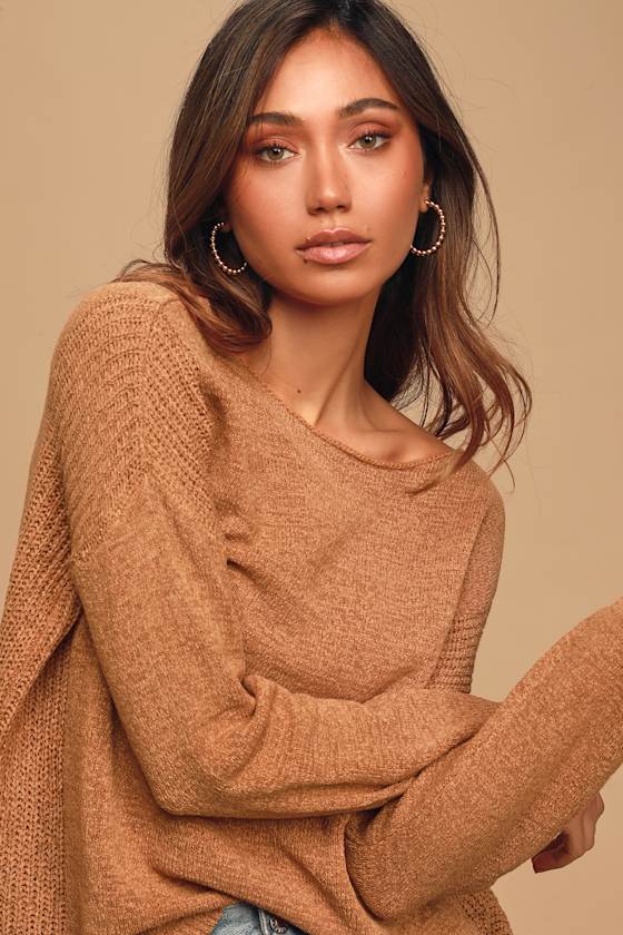 Cute Rust Orange Sweater - Loose Knit Sweater - Pullover Sweater - Lulus