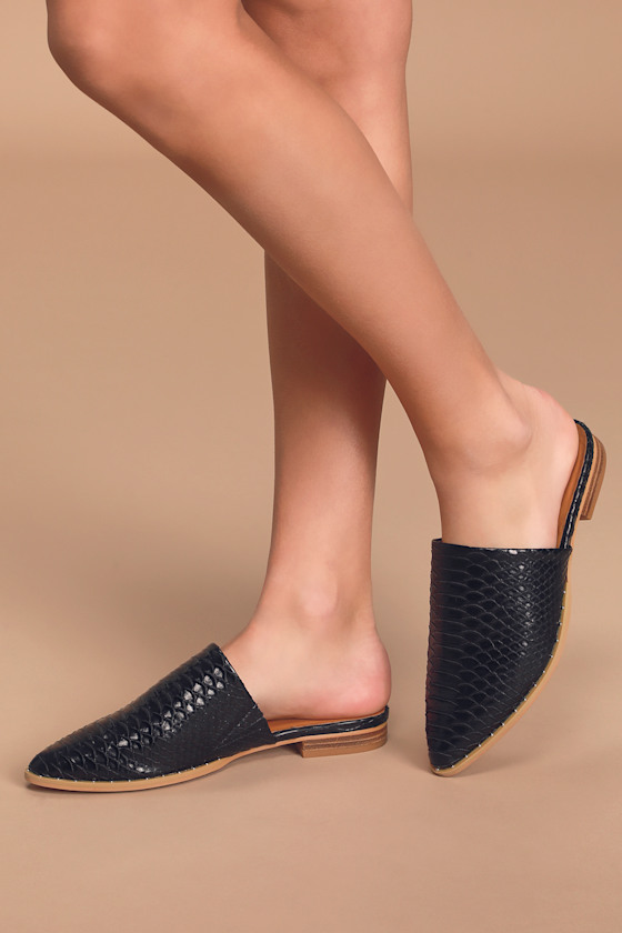 Report Irina - Black Mules - Snake Mules - Python Mules - Lulus