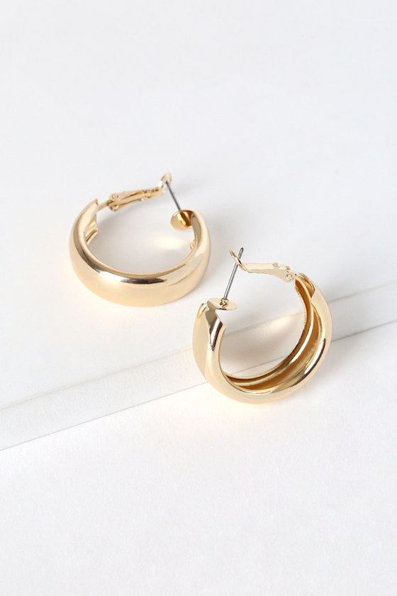 Chic Gold Earrings - Hoop Earrings - Chunky Hoop Earrings - Lulus