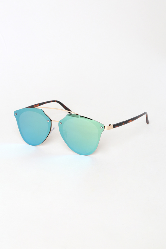 Cute Mirrored Sunglasses - Aviator Sunglasses - Green Sunglasses - Lulus