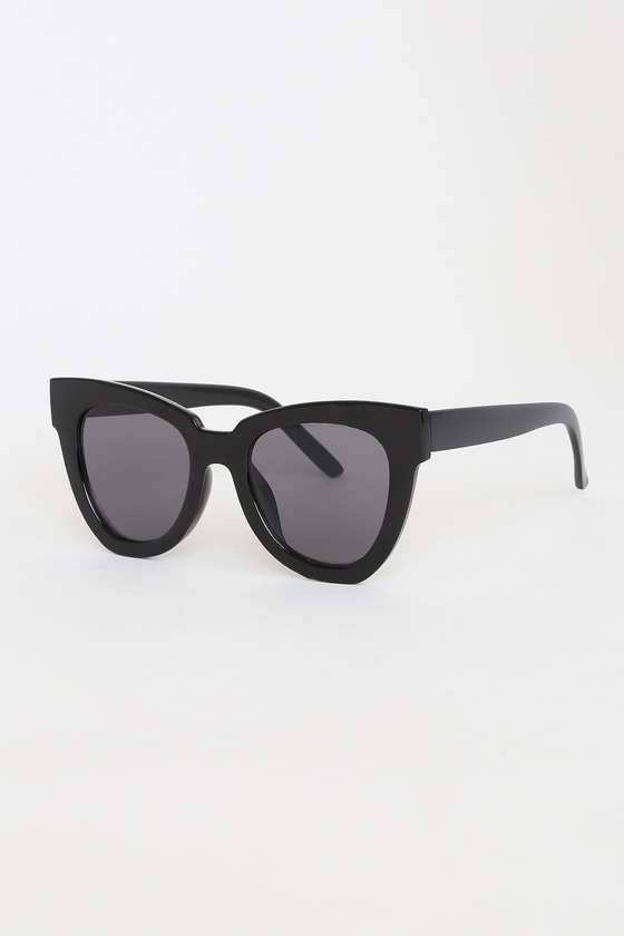 Cute Black Sunglasses Flared Sunglasses Oversized Sunnies Lulus